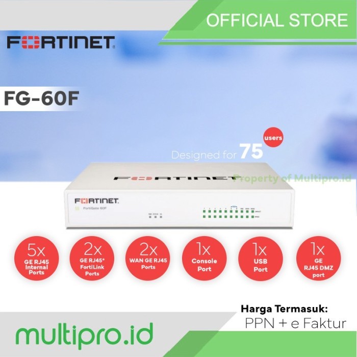 Jual Firewall Fortinet Fortigate FG-60F (with UTM Bundle License And ...