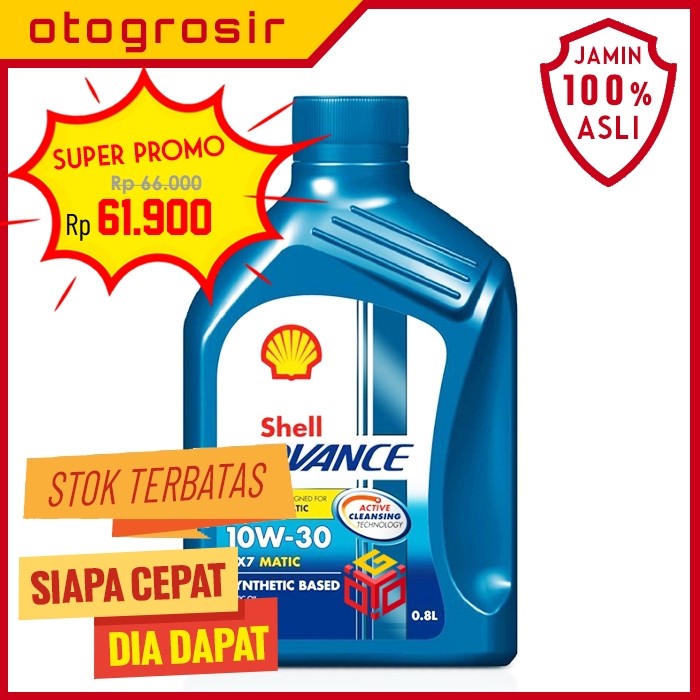 Jual SHELL-OLI SHELL ADVANCE MATIC 4T AX7 0.8L 10W-30 | Shopee Indonesia