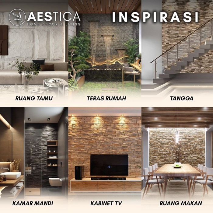 Jual Wall Panel Batu Alam Sintetis Pu Stone Motif Rock Dekor Dinding ...