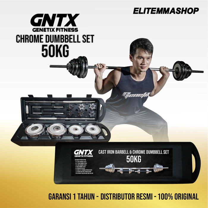 Jual GENETIX FIT Chrome Dumbbell Set 50KG | Shopee Indonesia