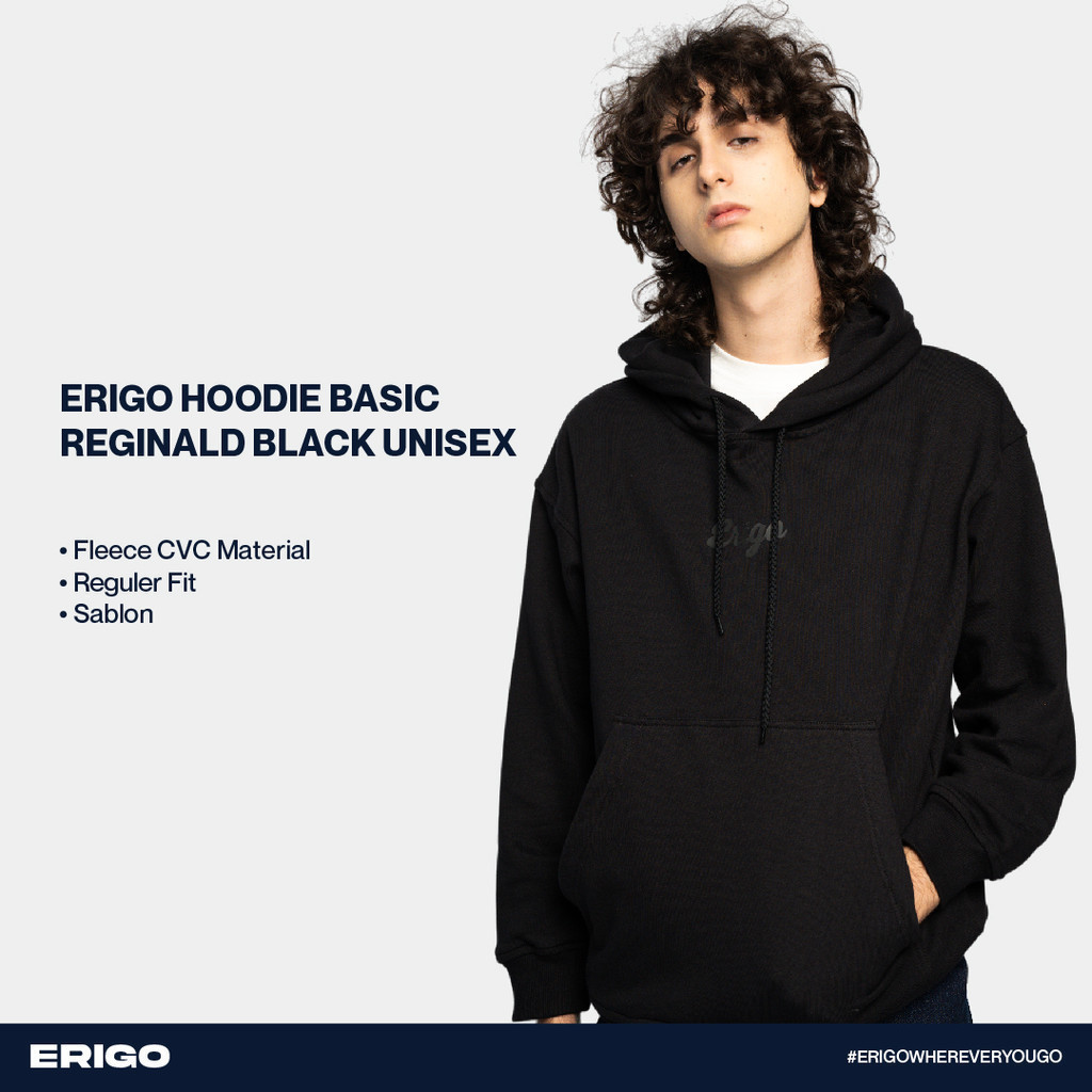 Jual Erigo Hoodie Basic Reginald Black Unisex | Shopee Indonesia