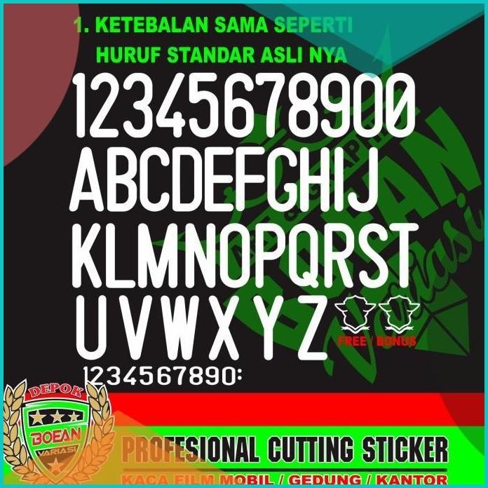 Jual Sticker Huruf dan Angka sticker Angka plat nomor Mobil Huruf ...