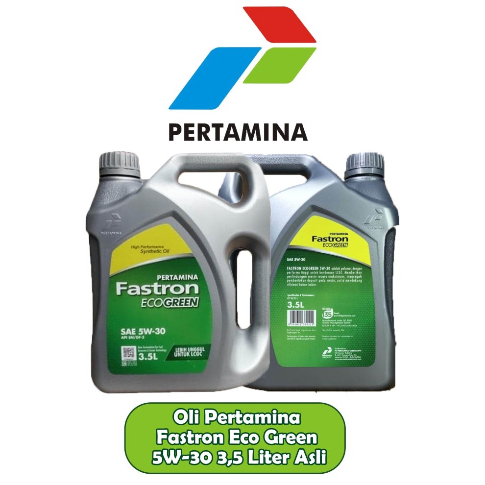 Jual OLI PERTAMINA FASTRON ECO GREEN SAE 5W-30 - 3,5 LITER -66214 ...
