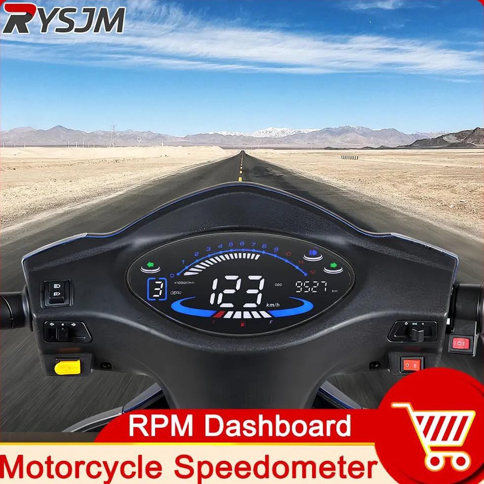 Jual Digital Led Speedometer Dashboard Electronic Motorcycle Rpm Speed ...