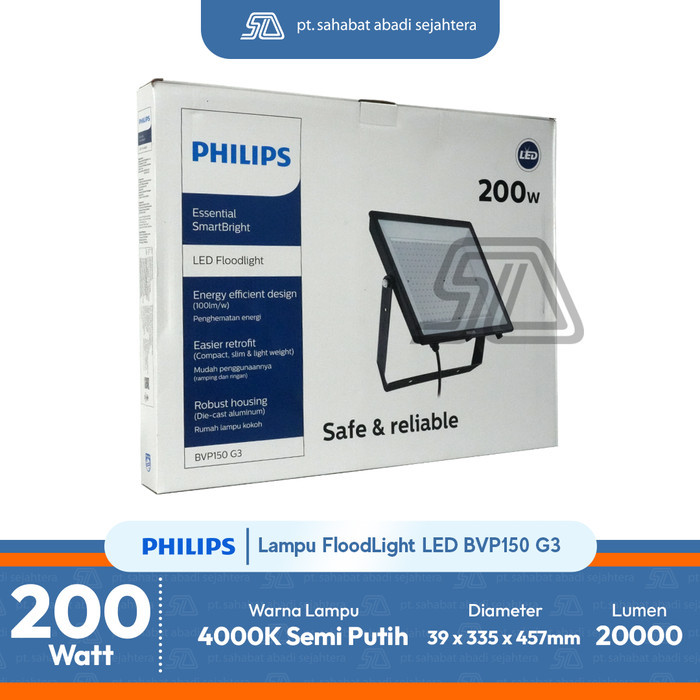 Jual Philips Lampu Sorot LED BVP150 G3 200W Semi Putih 4000K Flood ...