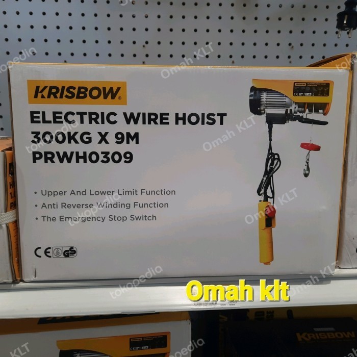 Jual mesin derek katrol elektrik krisbow electric wire hoist reel 300 ...