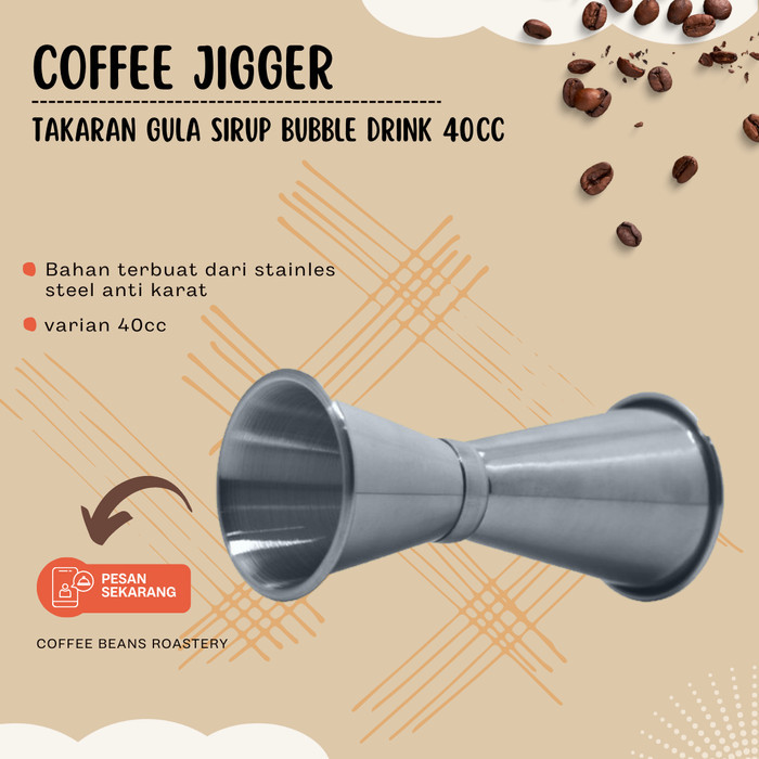 Jual COFFEE JIGGER Stainless Takaran GULA SIRUP BUBBLE DRINK 20/40CC ...