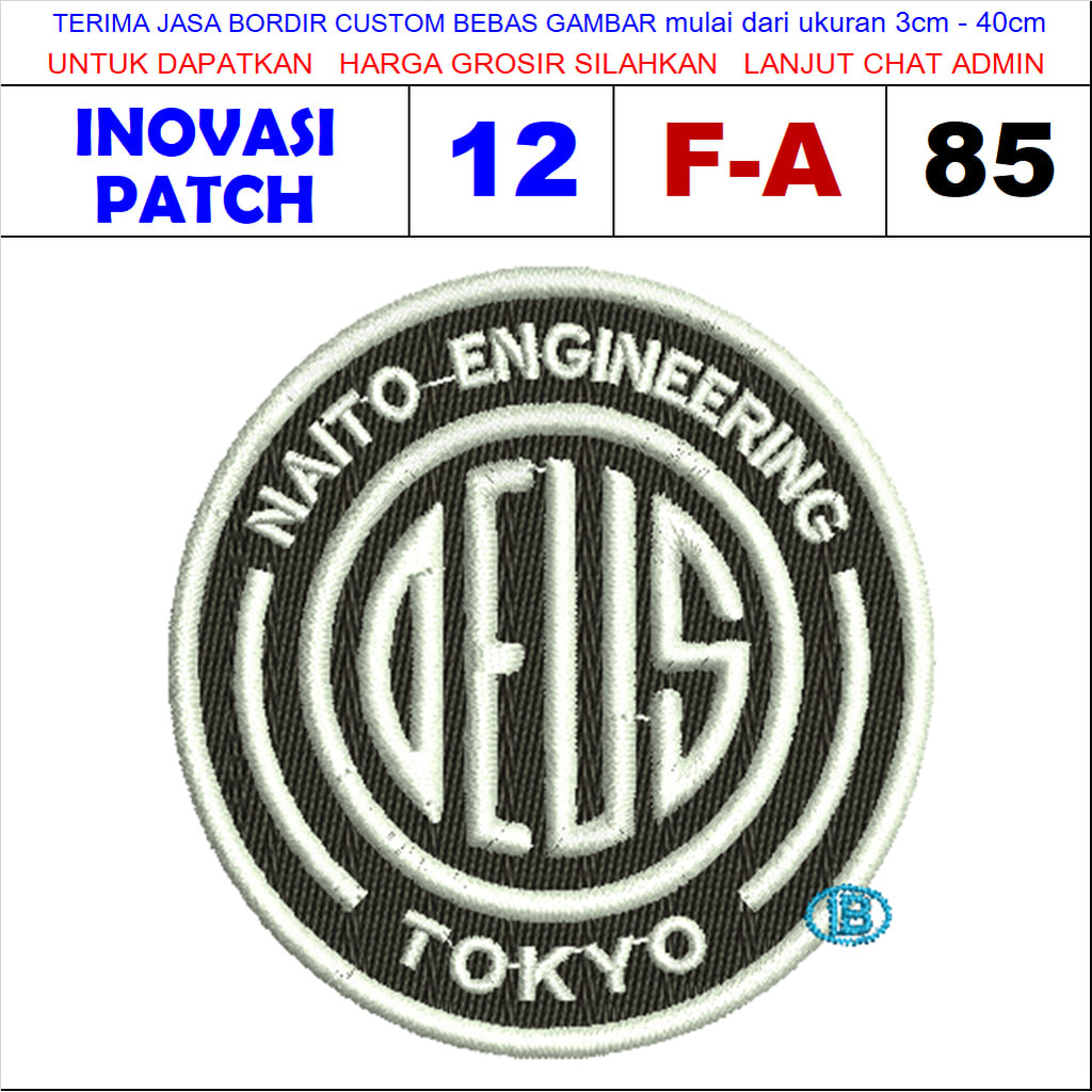 Jual PATCH BORDIR LOGO F-A85 DEUS NAITO ENGINEERING TOKYO - INOVASI ...
