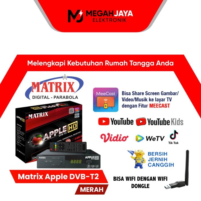 Jual MATRIX APPLE MERAH SET TOP BOX DVB T2 / PENERIMA SIARAN DIGITAL | Shopee Indonesia