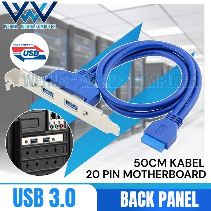 Jual PROMO! USB 3.0 Rear Panel PC Expansion Bracket to 20 Pin Header ...