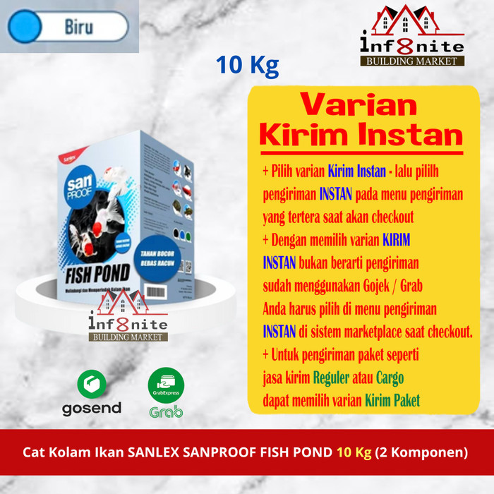 Jual Cat Kolam Ikan Koi Anti Bocor Sanlex Sanproof Fish Pond 10 Kg ...