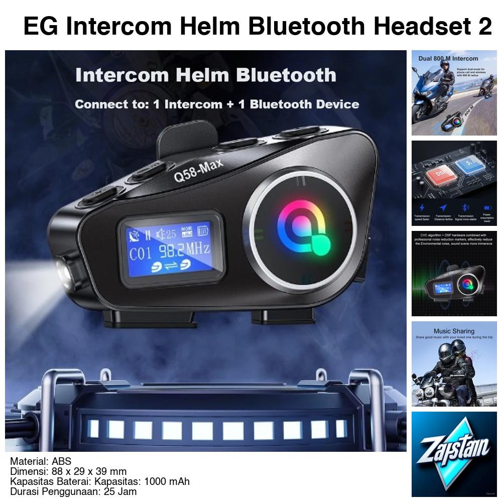 Jual EG Intercom Helm Bluetooth Headset 2 Riders Bahasa Indonesia ...