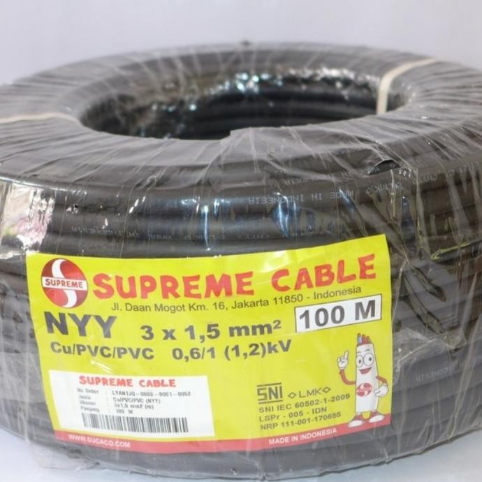 Jual Kabel Listrik NYY 3x1,5mm Supreme 100 meter [ CorirC ] | Shopee Indonesia