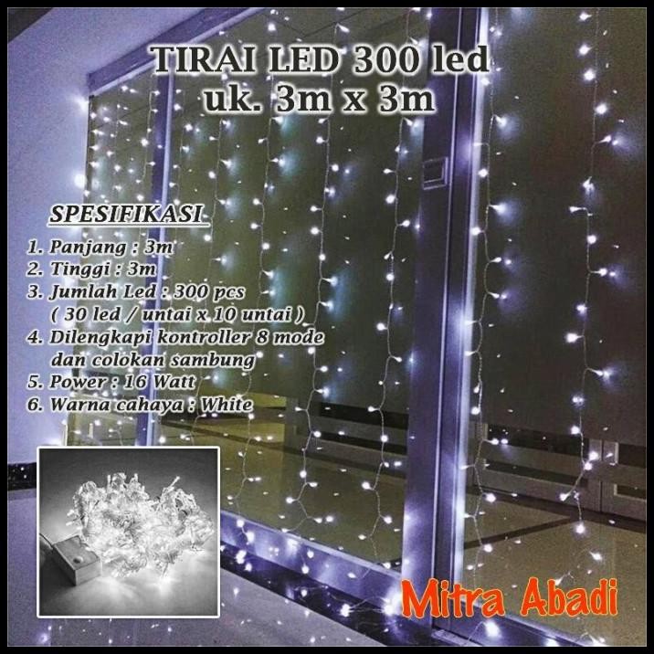 Jual Lampu Natal Tirai LED Putih/White 300 LED Ukuran 3m x 3m | Shopee ...