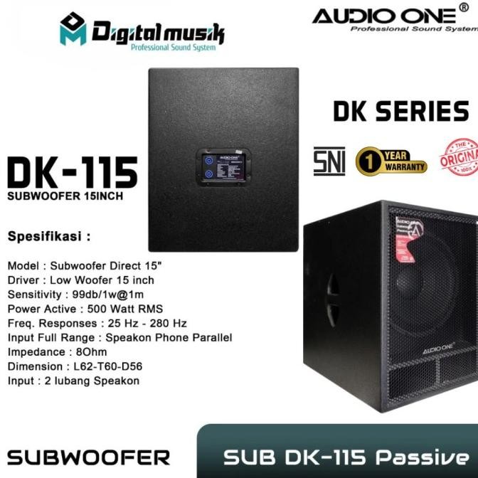Jual Sale ( 1 Box ) Subwoofer Aktif Pasif 15 Inch Audio One Dk-115 Original Garansi Resmi ...