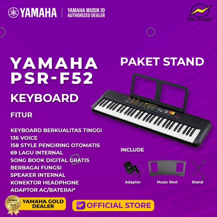 Jual Yamaha PSR-F52 / PSR F52 / PSRF52 Portable Keyboard Dengan Stand ...