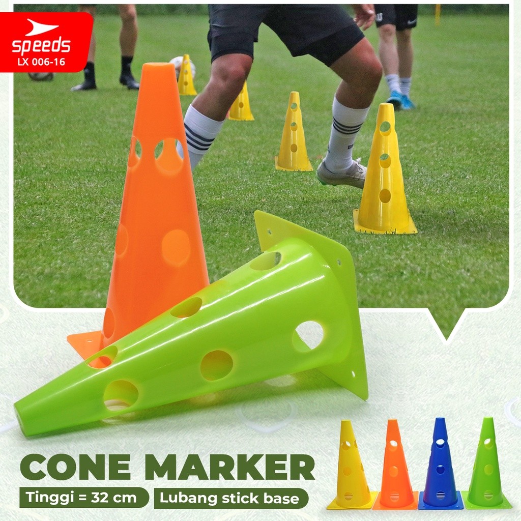 Jual SPEEDS Cone Kerucut Penanda Olahraga ukuran 32cm Model Berlubang ...