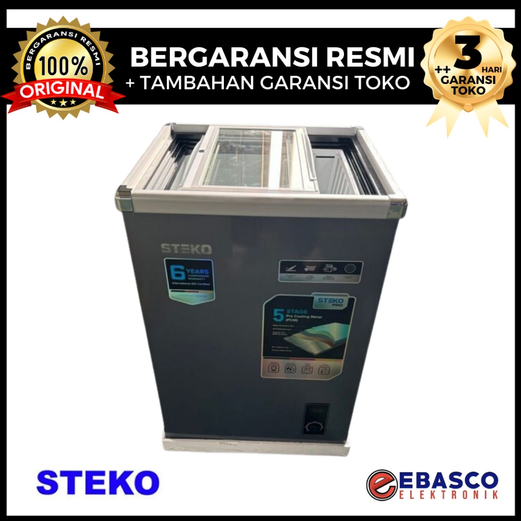 Jual STEKO CHEST FREEZER SLIDING GLASS LEMARI ES KRIM SG 110 RS - Kapasitas 100 Liter | Shopee ...
