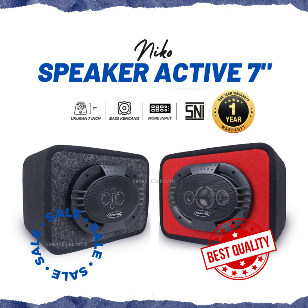Jual Speaker NIKO Bluetooth Listrik Aki 7 Inch Pairing Free Mic Wireless Extra Bass | Shopee ...