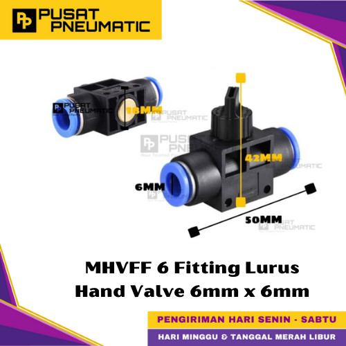 Jual MHVFF 6 One Touch Union Hand Valve Fitting Slip Lock Socket Push ...