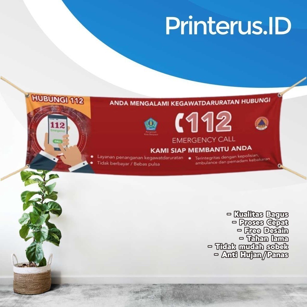 Jual AMBIL Promonya Sekarang!! BISA BAYAR DIRUMAH >> Spanduk Banner Emergency Call 3x1m - Bisa ...