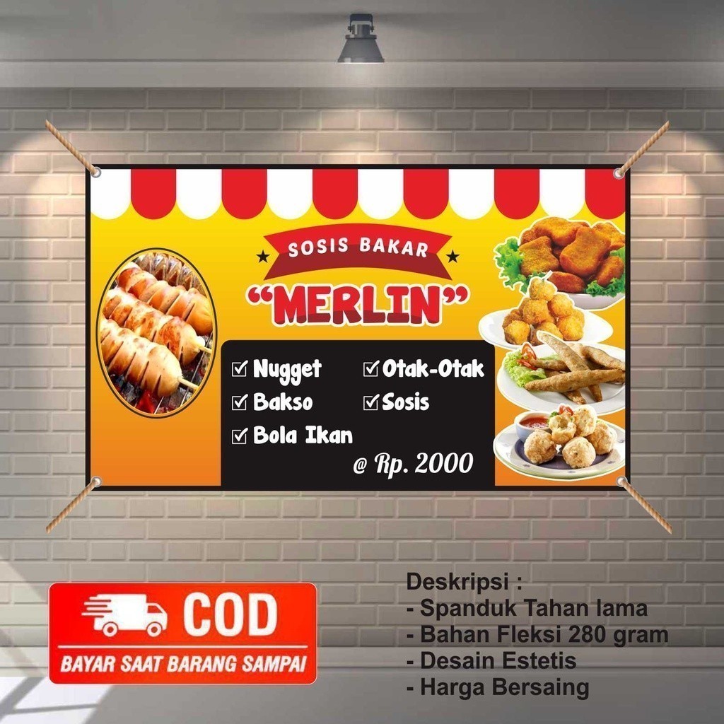 Jual BELANJA HEMAT !! BISA COD >> spanduk banner jualan sosis bakar ...