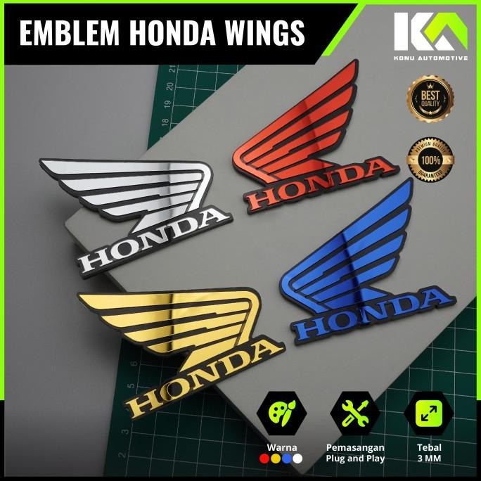 Jual EMBLEM HONDA LOGO WINGS EMBLEM TIMBUL SAYAP HONDA MOTOR MOBIL 1 ...