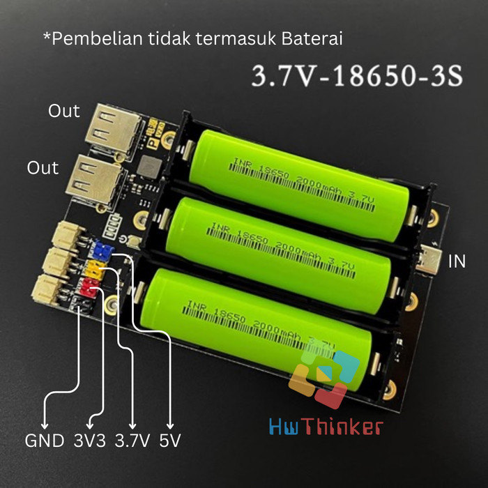 Jual Modul 3.7V 3S 3Slot 18650 power module (UPS) Baterai Battery ...