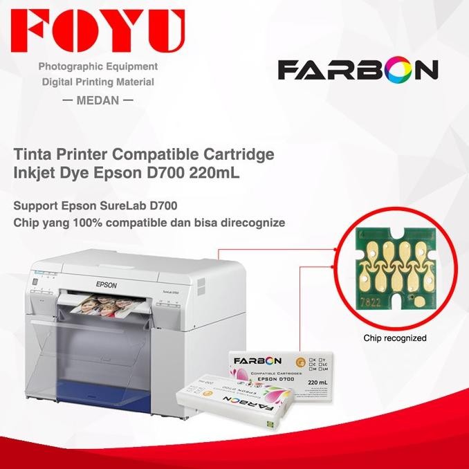 Jual Tinta Printer Compatible Cartridge Inkjet Dye Epson D700 220mL ...