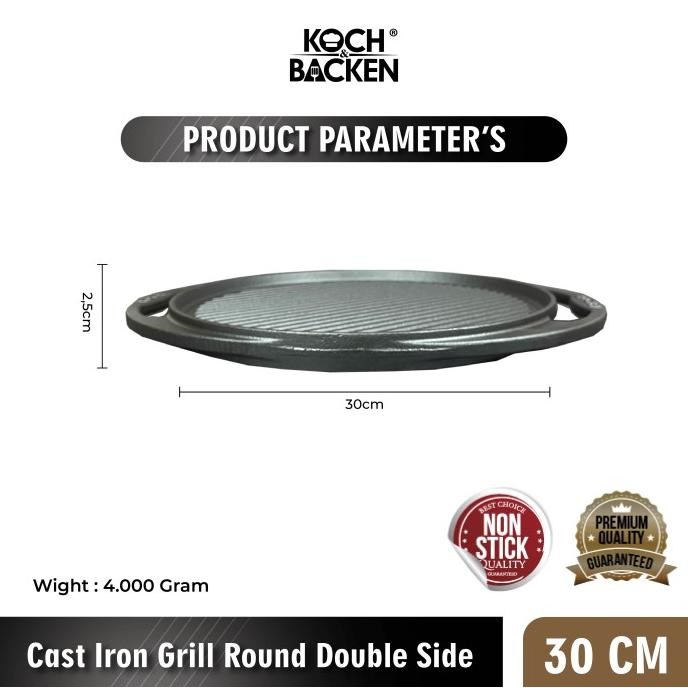 Jual Koch&Backen Cast Iron Grill Pan Griddle Bbq Panggangan Besi Cor ...