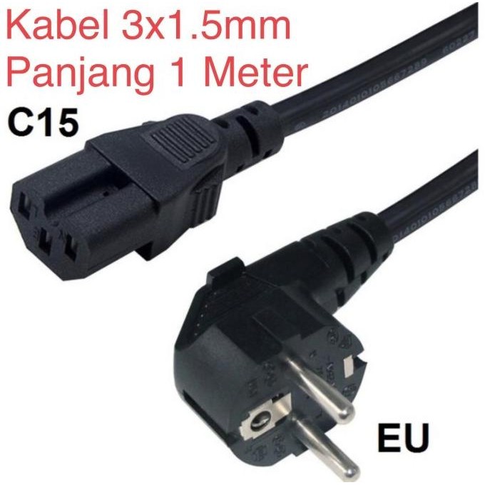 Jual PROMO!!! Kabel Cable Power Cord C15 COAK EU Plug 1.5mm 1,5mm ...