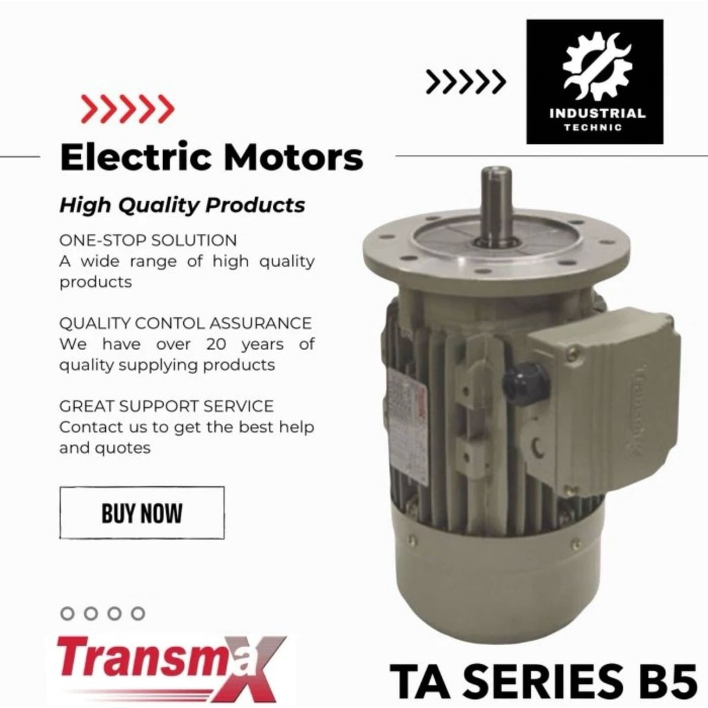 Jual ELEKTRO MOTOR TRANSMAX TA 6P 0,18KW 0,25HP 3PHASE 380V B5/ DINAMO ELECTRIC MOTOR/ ELECTRO ...