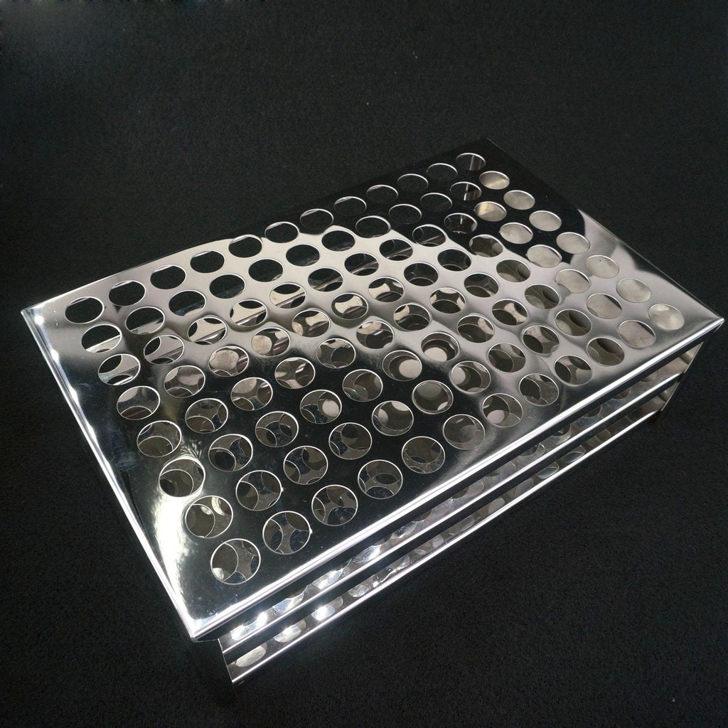 Jual 16mm Diam x 96 Holes Stainless Steel Test Tube Rack Holder Storage ...