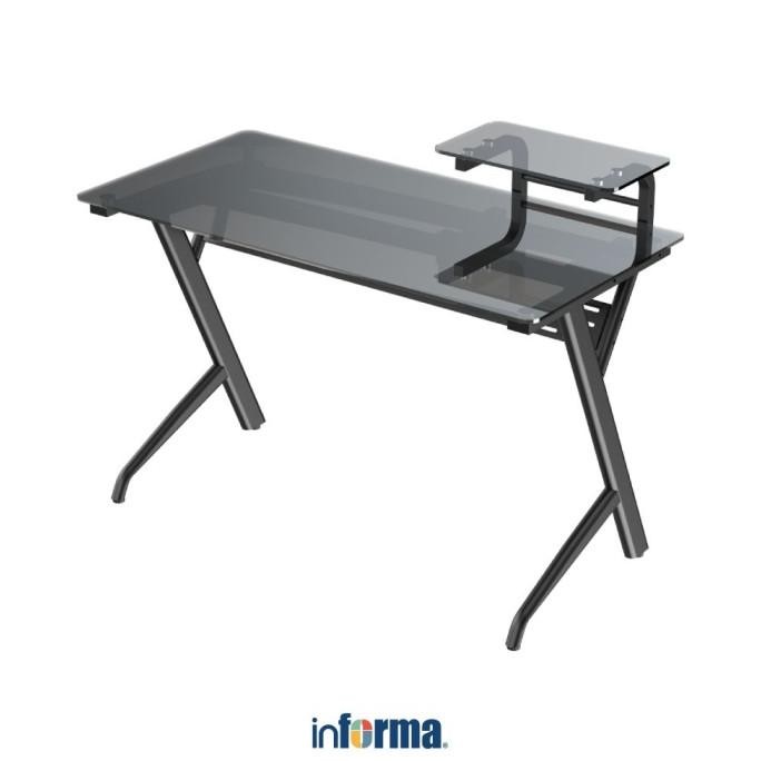 Jual Informa Leto Meja Kantor Kaca - Hitam Office Table Furnitur Kantor ...