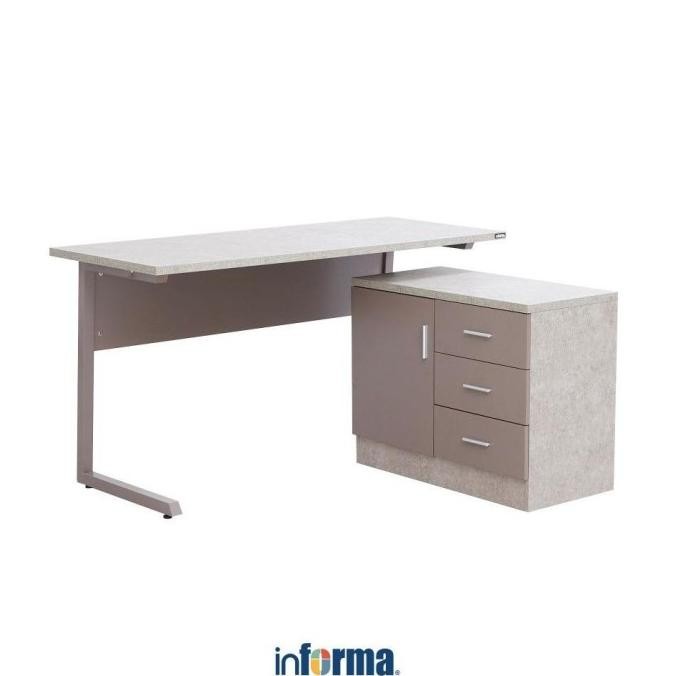 Jual Informa Gemini Meja Kantor Concrete - Abu-Abu Office Table ...