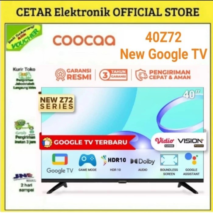 Jual COOCAA LED TV 40 inch 40S6G Smart Android 9 Certifiet NETFLIX ...