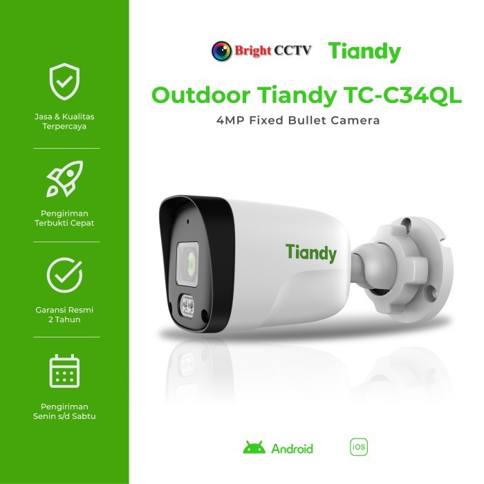 Jual IP CAMERA CCTV TIANDY TC-C34QL 4MP AUDIO COLORVU POE ONVIF OUTDOOR ...