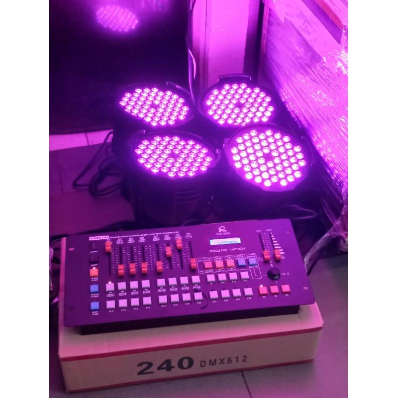 Jual paket 4unit parled 54x3 RGB full color + Mixing Console DMX ...