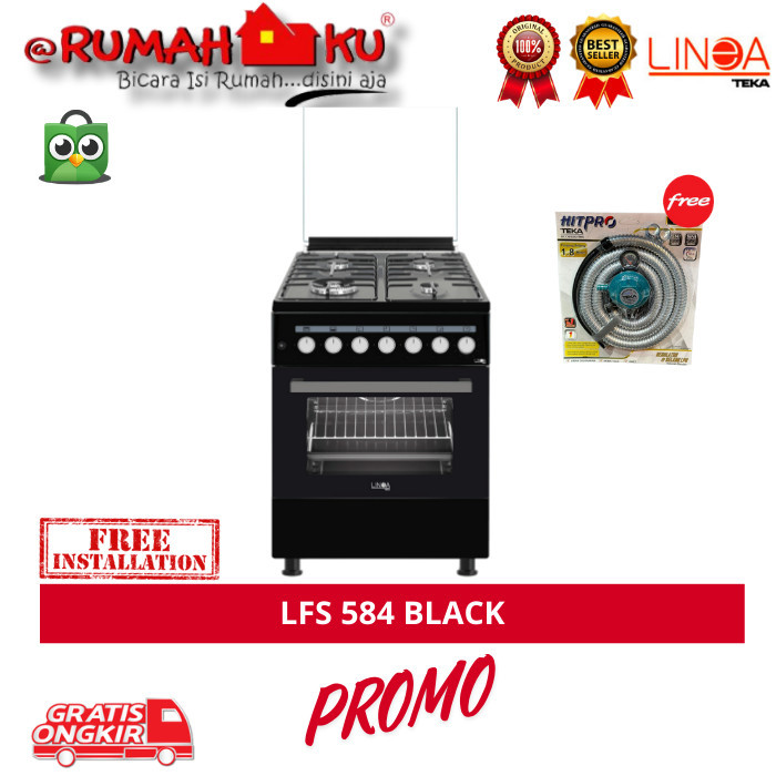 Jual Freestanding Cooker Linea By Teka LFS 584 Black - Kompor Gas ...