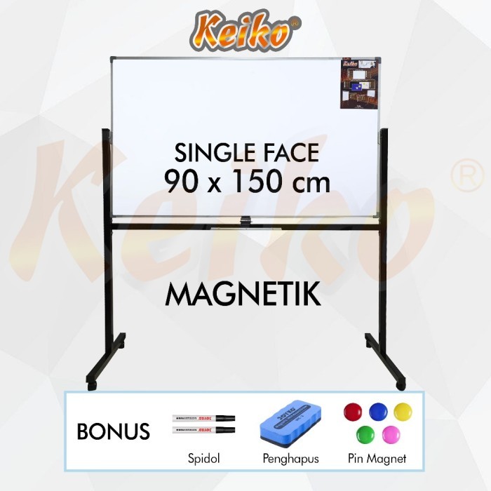 Jual Papan Tulis Whiteboard Standing Magnet Single Face Keiko 90 x 150 cm | Shopee Indonesia