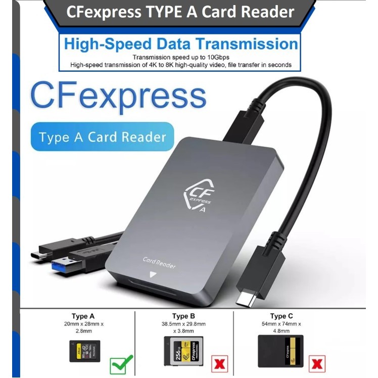 Jual CFexpress TYPE A Card Reader Camera Adapter USB 3 10Gbps Windows ...