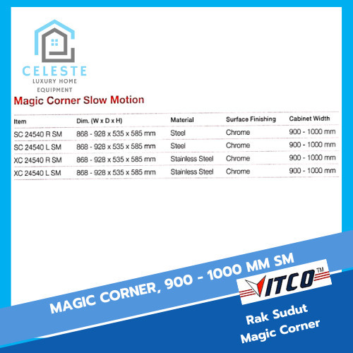 Jual VITCO MAGIC CORNER SLOWMOTION / RAK SUDUT UNTUK KABINET 900 - 1000 ...