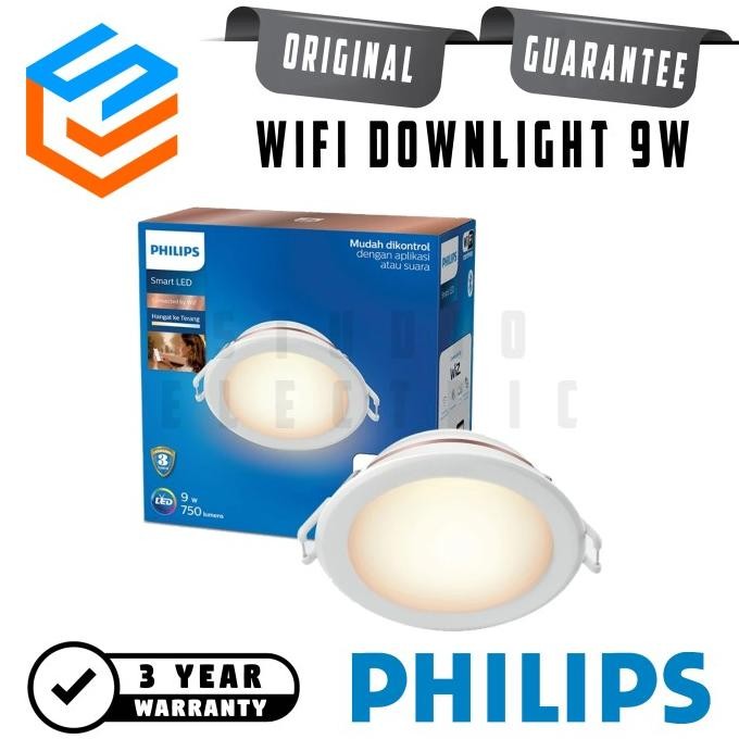 Jual Murah Philips Smart Wifi Lampu Led Downlight 9W Tunable White Wiz - 9 Watt | Shopee Indonesia