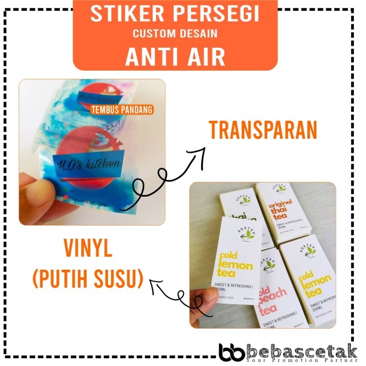 Jual Cetak Sticker/Stiker Label Produk (Bahan Transparan) | Shopee ...