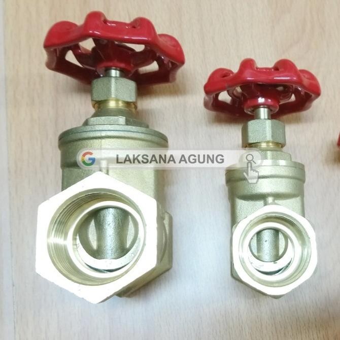 Jual Promo Gate Valve Brass Pn10 1" Riser | Gate Valve Kuningan Pn16 1 ...