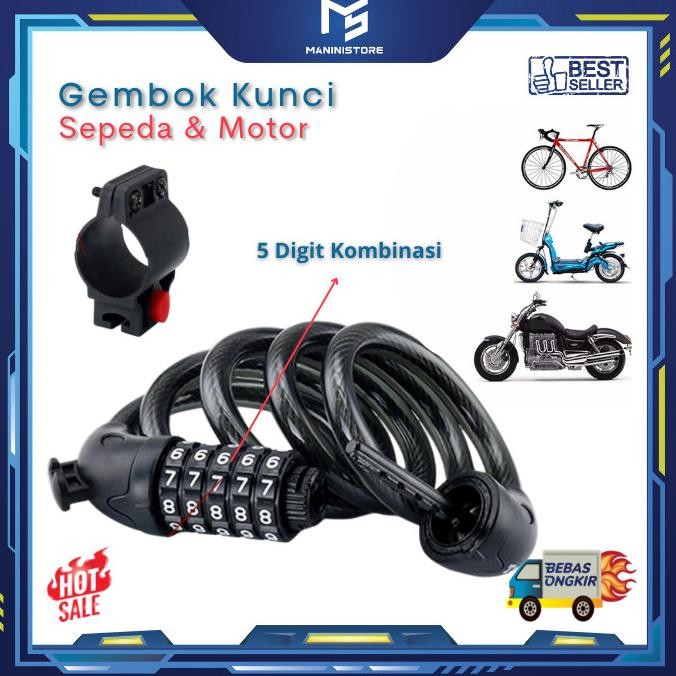 Jual Kunci Gembok Motor Helm Sepeda Listrik Anti Maling Kunci Ban ...