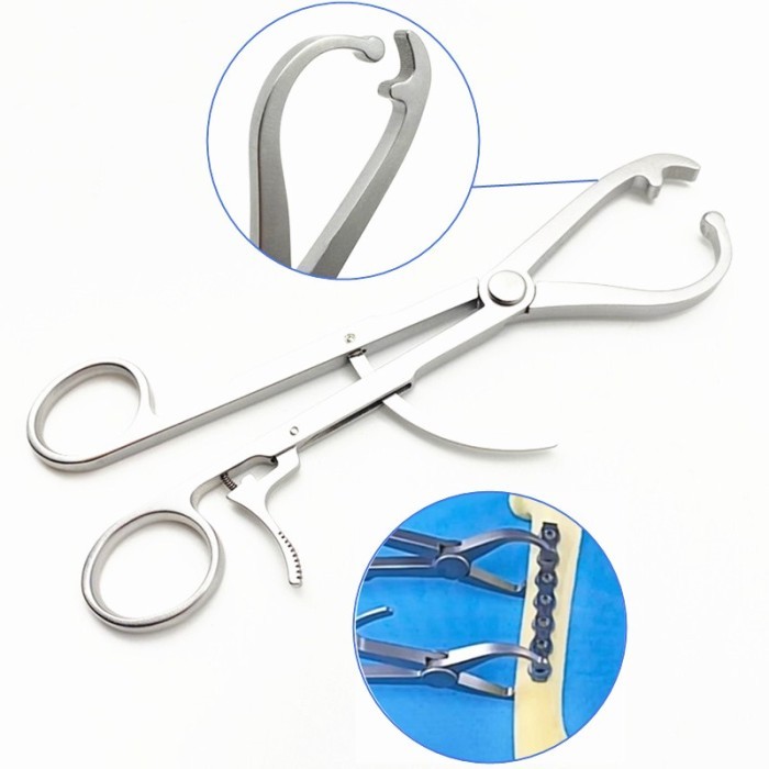 Jual Bone holding forceps Self-locking serrated jaw soft ratchet bone ...