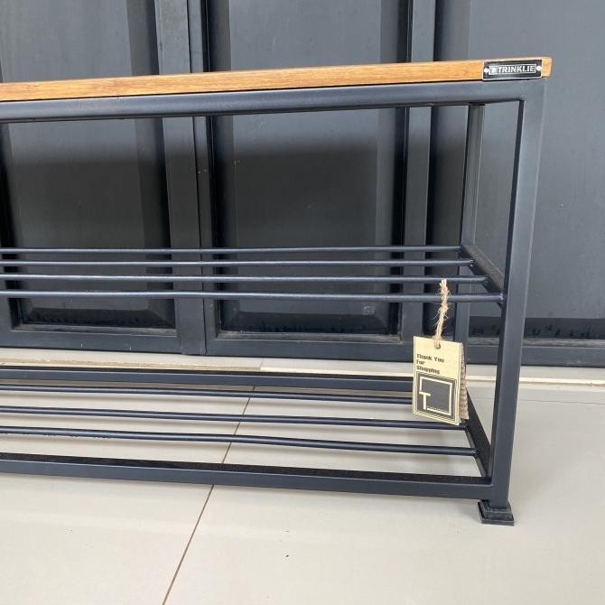 Jual Shoe Rack Metal Bench - Rak Sepatu Kursi Multifungsi Kayu Rangka ...