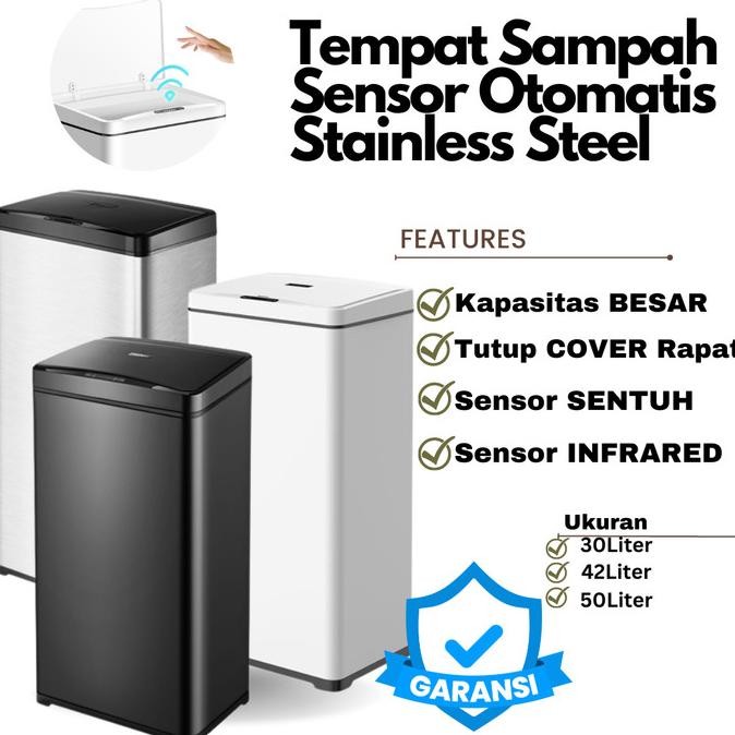 Jual TEMPAT TONG SAMPAH SENSOR OTOMATIS SMART TOUCHLESS TRASH BIN ...
