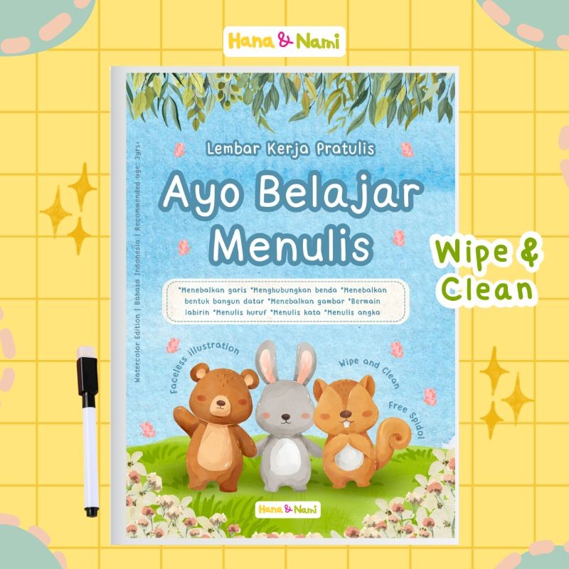 Jual Hana & Nami Worksheet Ayo Belajar Menulis Lembar Kerja Pratulis ...